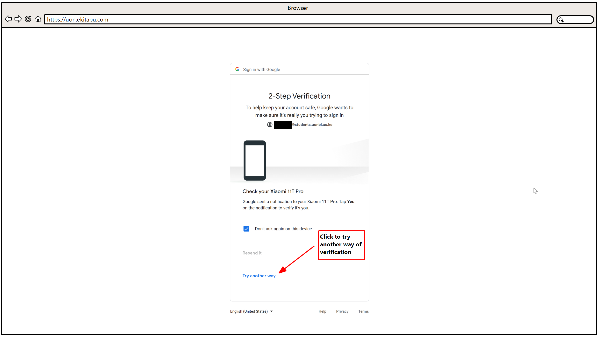 eKitabu cloud reader - Login using Single Sign-On